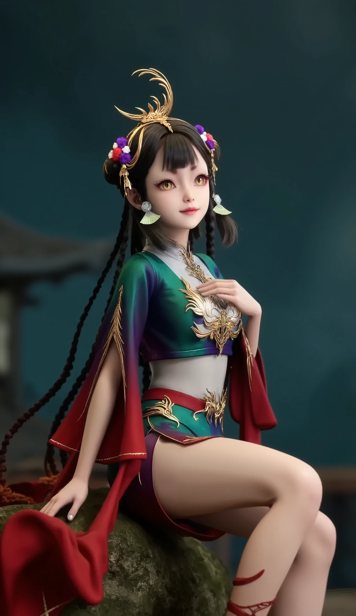 A close up of a statue of a woman holding a cup - SeaArt AI