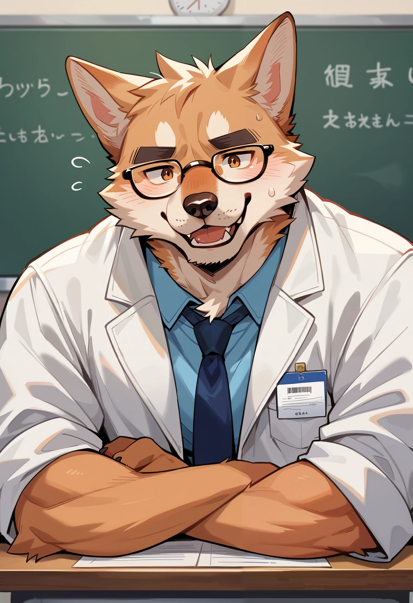 Anime character of a man in a lab coat and tie - SeaArt AI