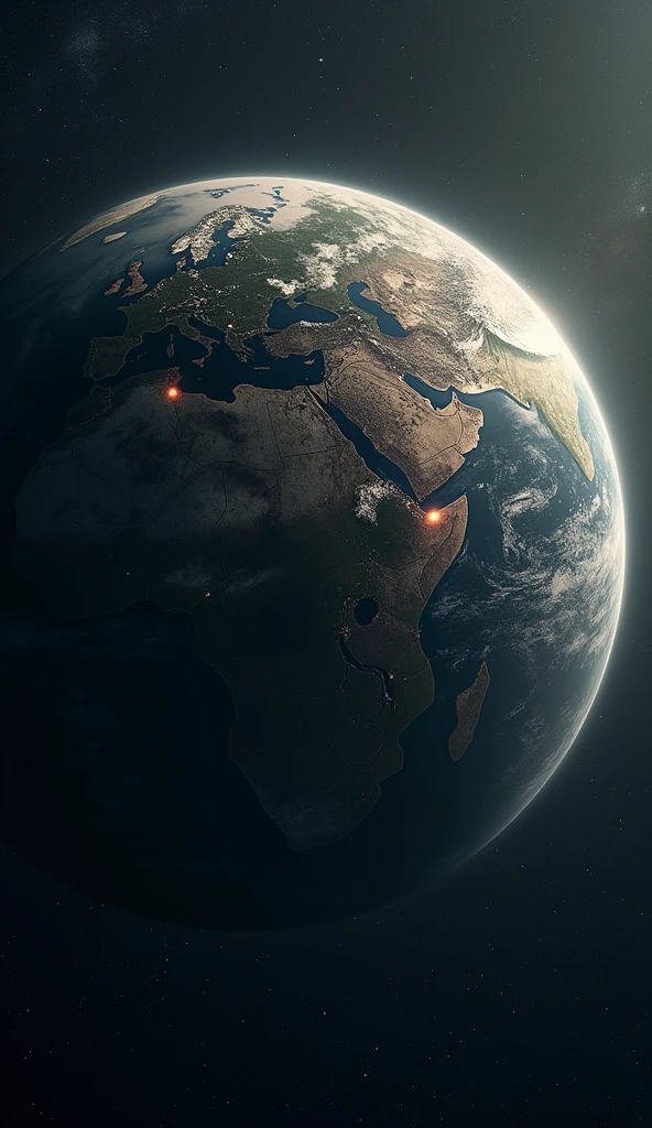 Whole Earth's Surface Destroyed By Nuclear War, World War 3, View From ...