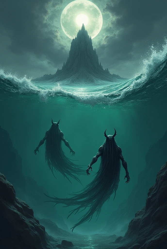 So the two bosses swim for the great ocean and when night comes they ...