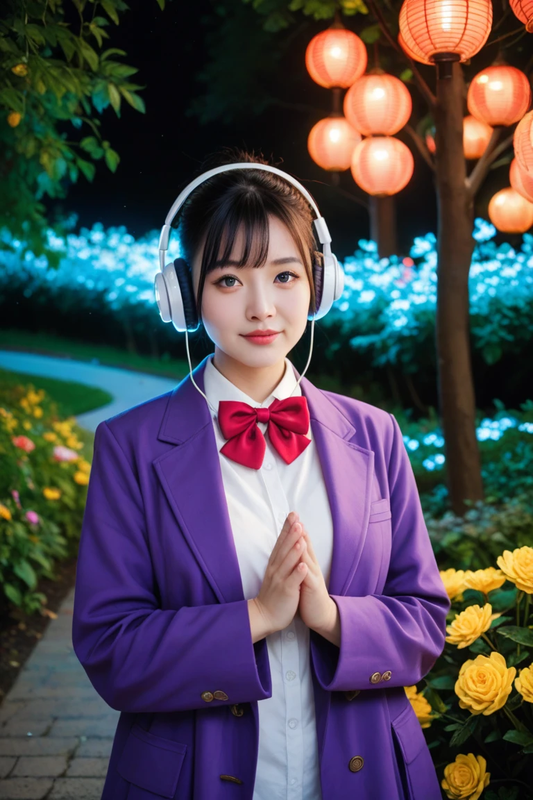 An 18-year-old Japanese woman with short dark hair, wearing a stylish ...
