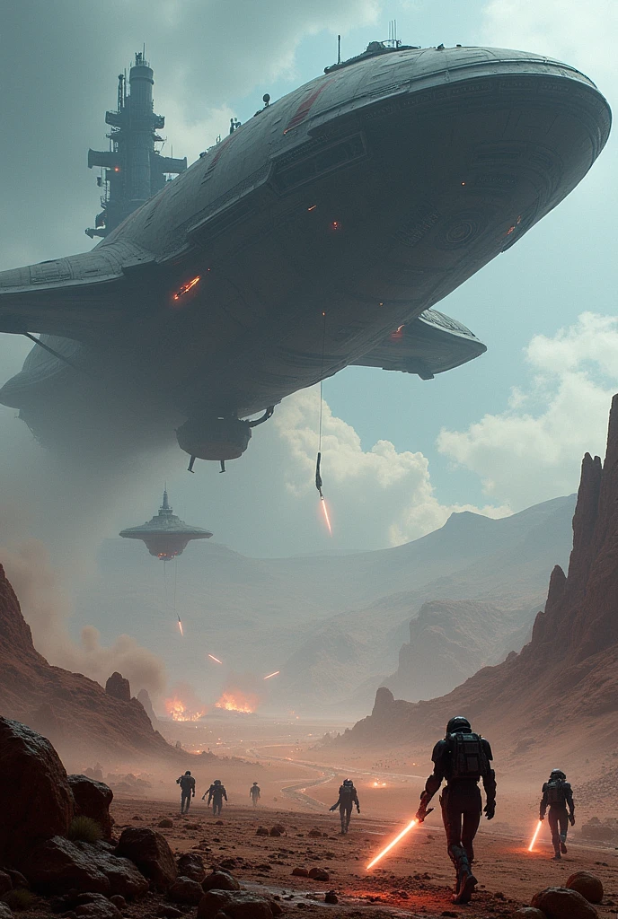 Alien 85,000ft long and 23,000ft wide Mothership unloading troops and ...