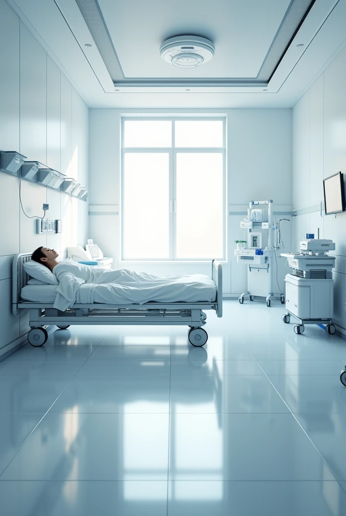 16K quality， ultra realistic style， Panoramic shot of a hospital ward ...