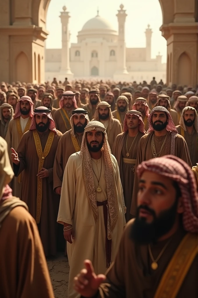 Make a clear ultra HD image of "300 Arabian Muslim surprised to see ...