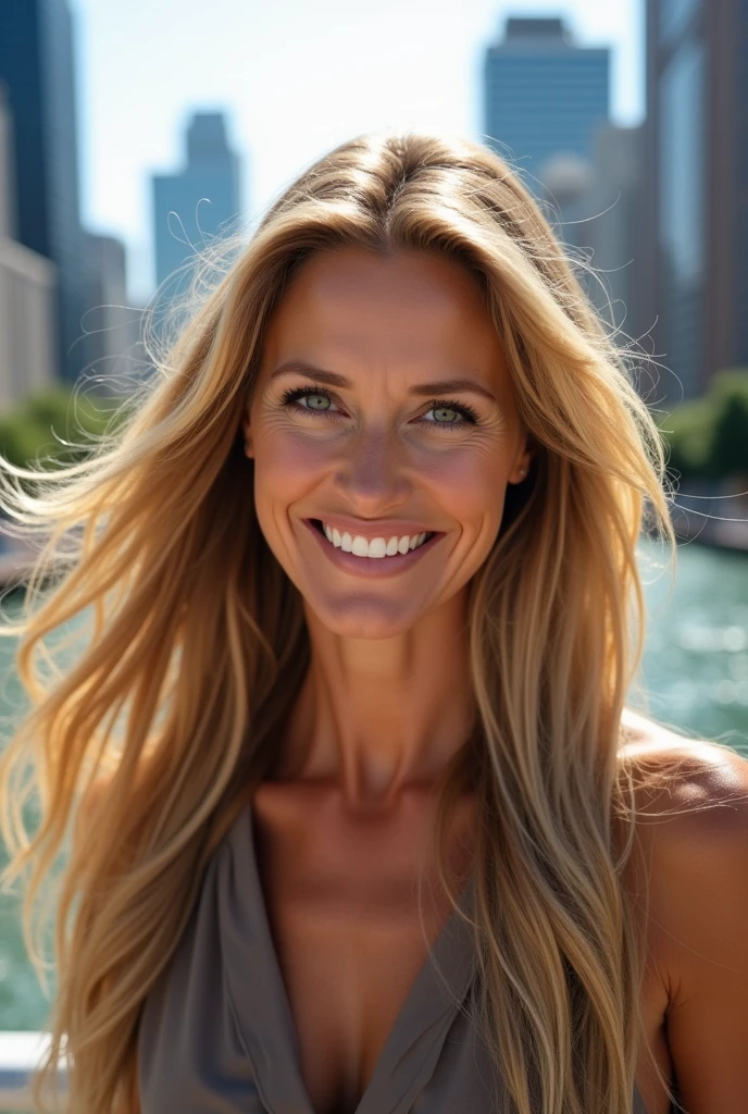 high definition , blond hair, long hair , Smile , looks at the viewer - SeaArt AI