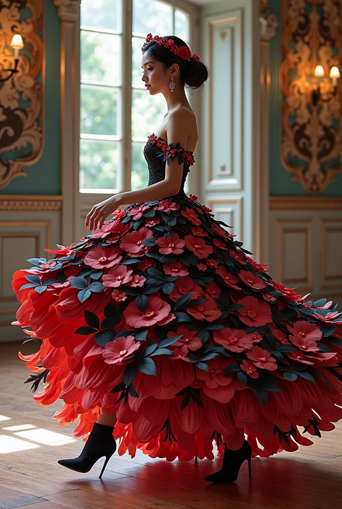 Paper Art、Cut out paper 、Wear a paper and paper black flower wedding ...