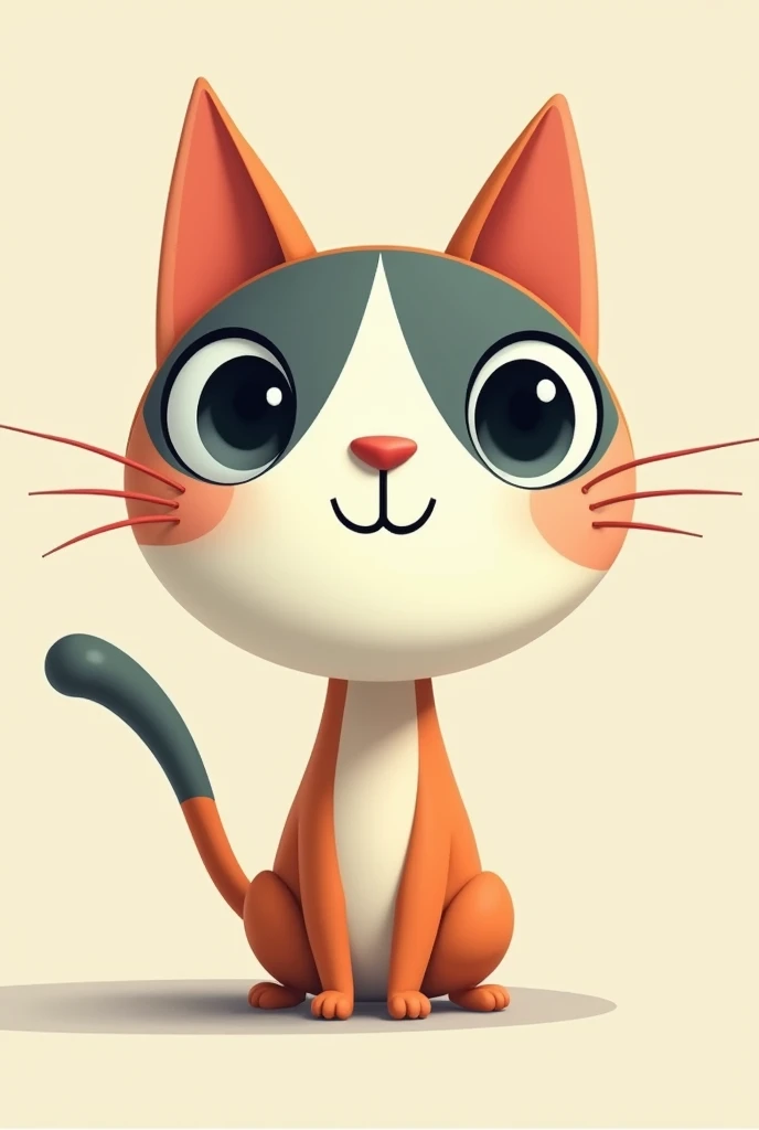 A 2d cat circle face - SeaArt AI