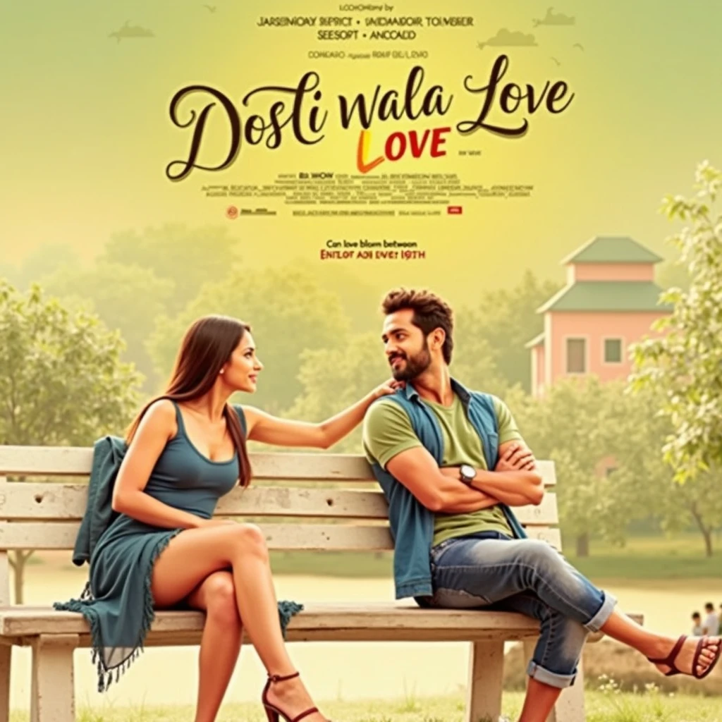 Design A vibrant cool and dramatic Bollywood movie poster for DOSTI ...