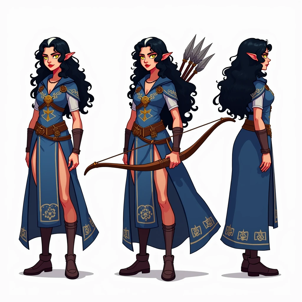 Full body, several poses of the same character, a character sheet ...