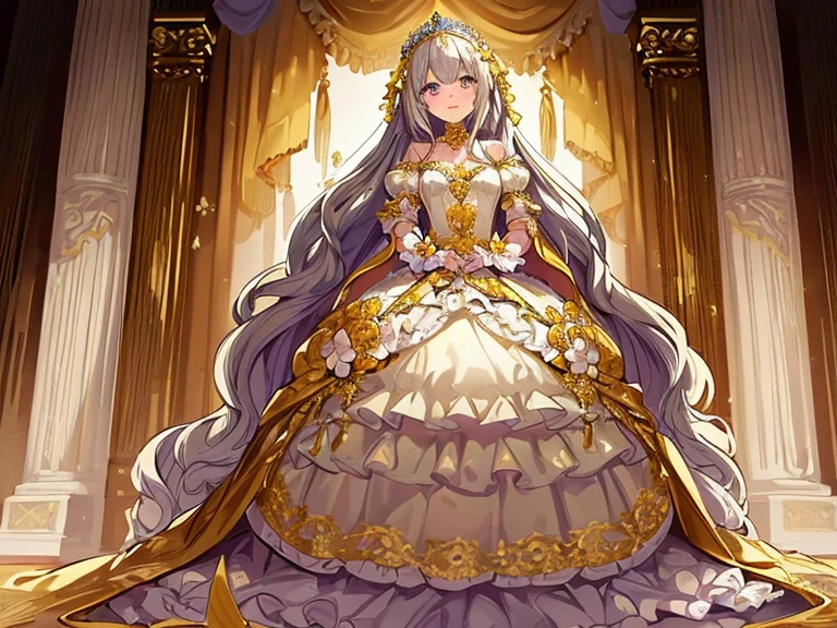(solo), moe, masterpiece, best quality, rococo style gown, (long train ...