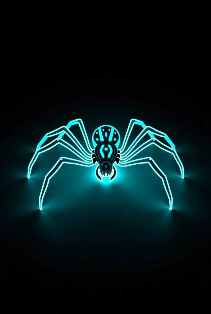 A logo of a spider with phosphorescent cyan lines that reads - SeaArt AI