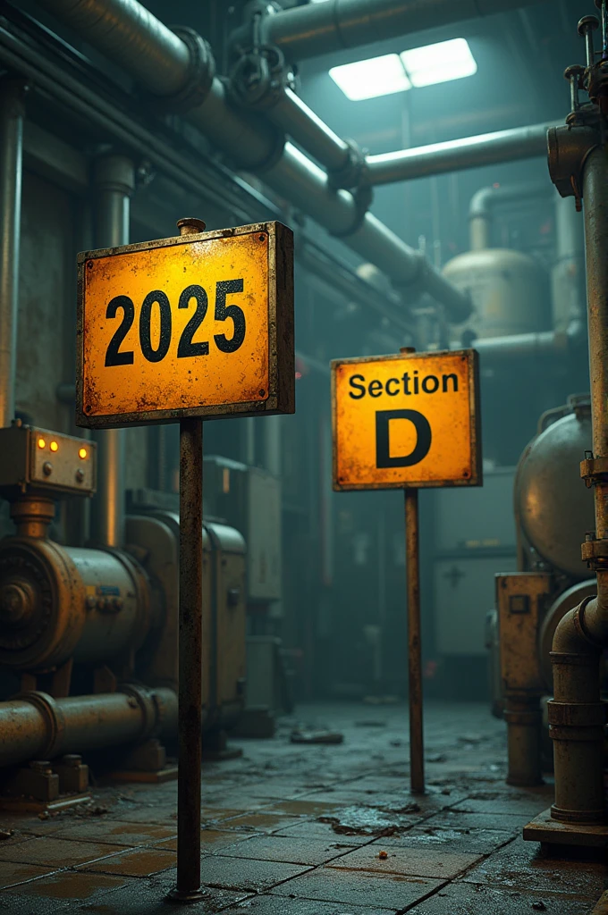 Two signs . On a sign it says : "2025" and on the sign it says - SeaArt AI