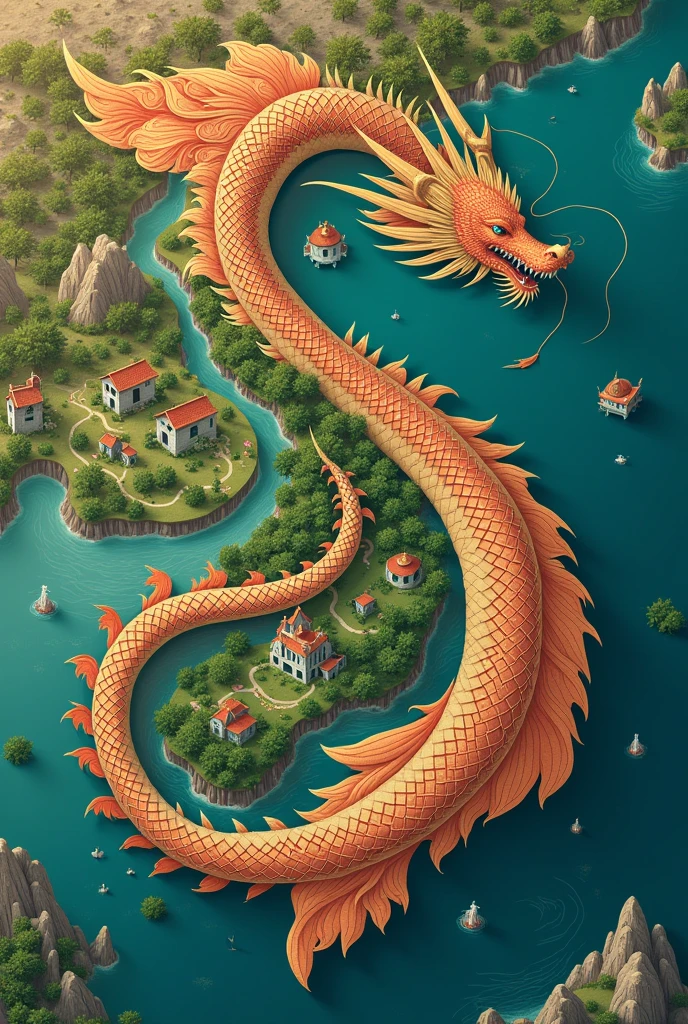 Creative vietnam map with dragon - SeaArt AI