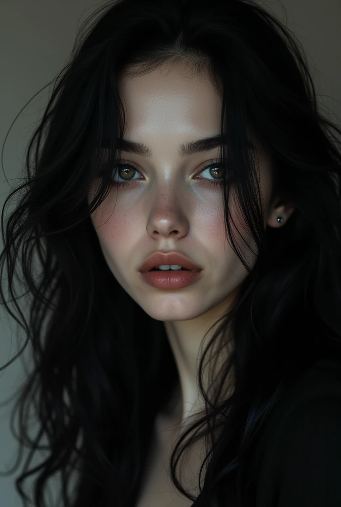 Black-haired woman with slanted eyes - SeaArt AI