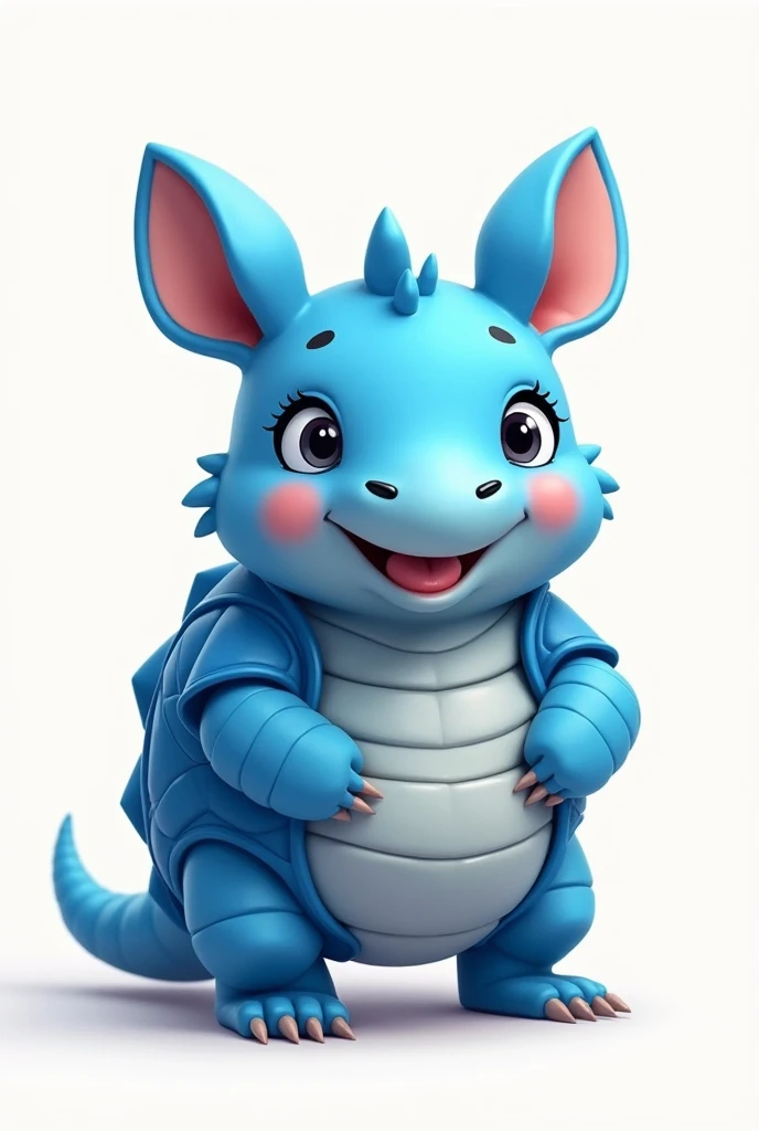 Blue Armadillo cartoon - SeaArt AI