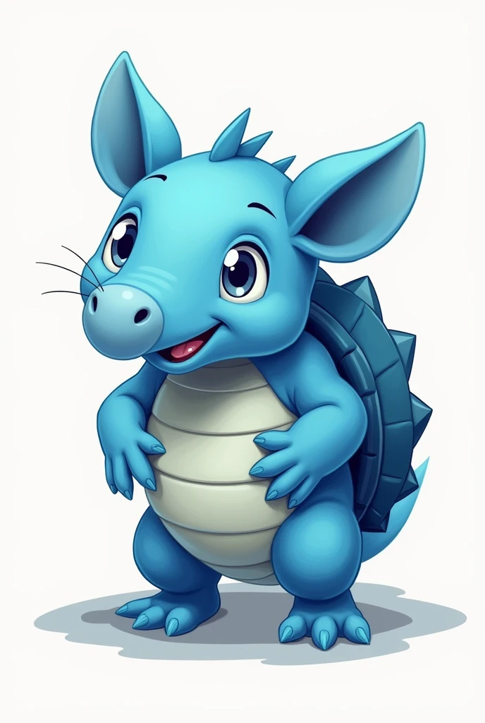 Blue Armadillo cartoon - SeaArt AI