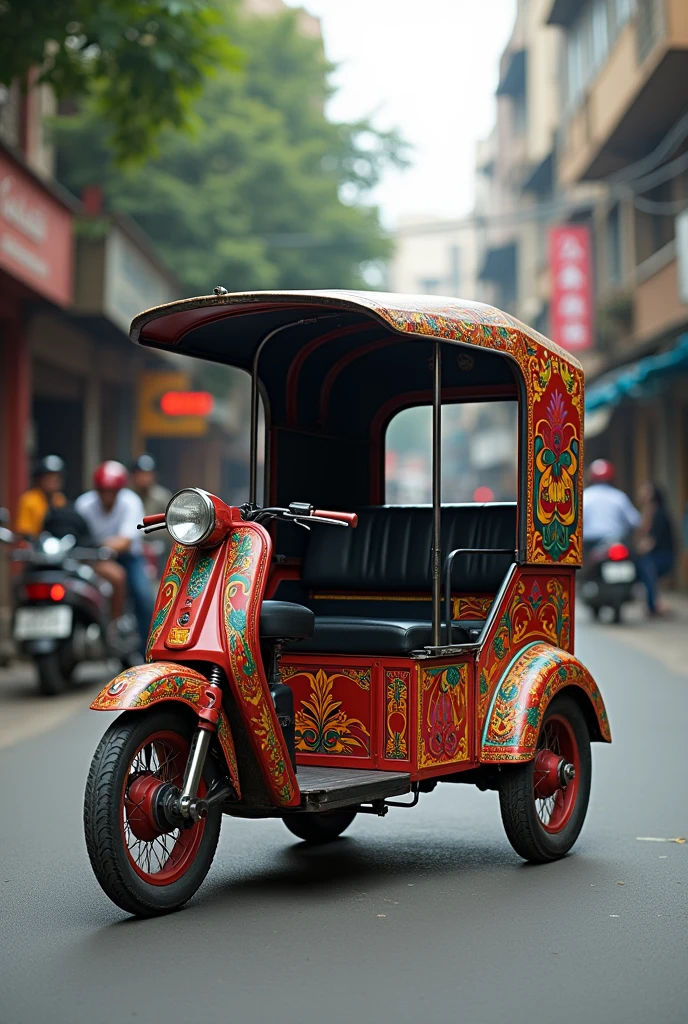 A Lithium iron phosphate battery run rickshaw. Must contain driver seat ...