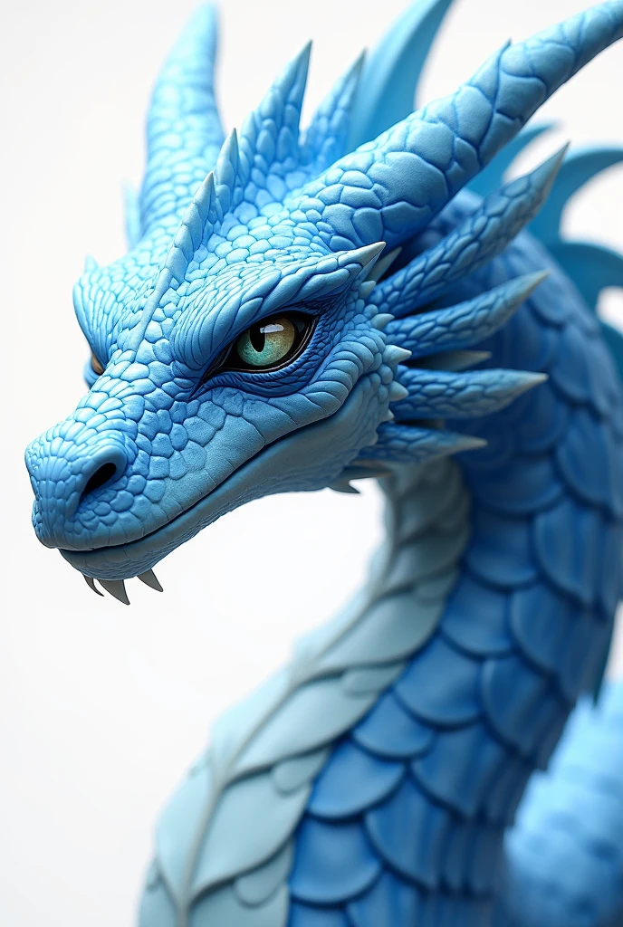 Chinese mythological azure white dragon with sharp bright eyes - SeaArt AI