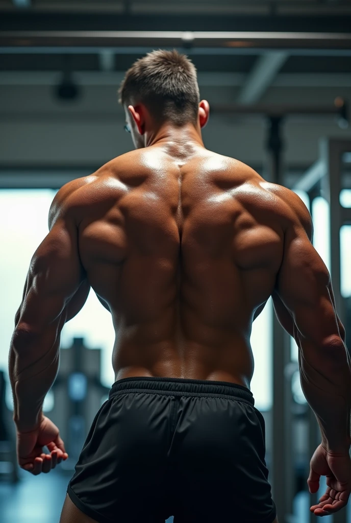 Back view, muscular fit Bakugou Katsuki fabric wrapped around waist ...