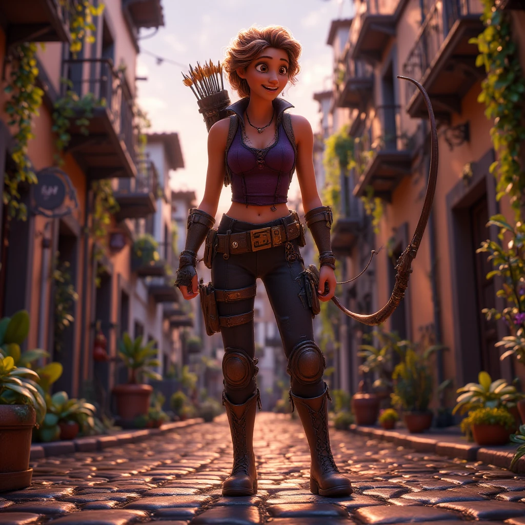 "Ellie, wearing a gritty and practical version of Hawkeye’s outfit ...