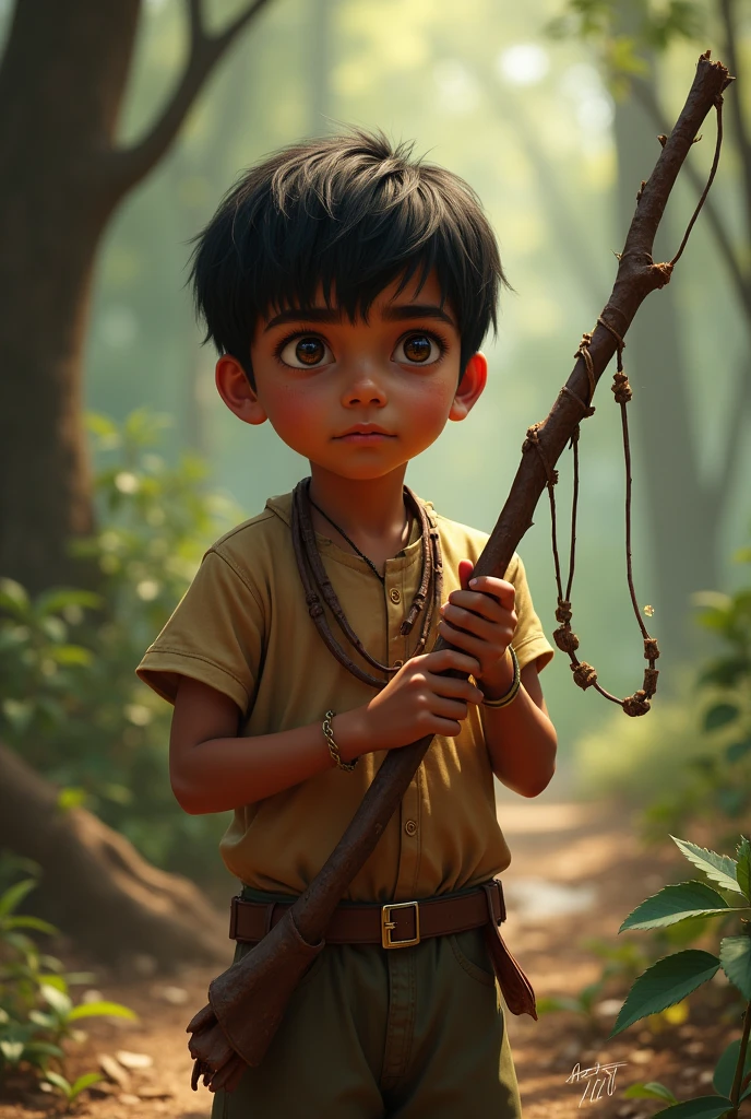 **Ajay's Discovery** - Ajay picks up the stick, a look of wonder in his ...