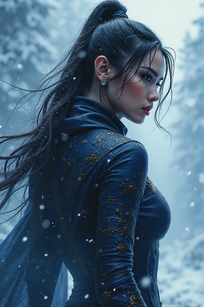 Make an x banner with the themes of winter and the text “ LADY VIPER ...