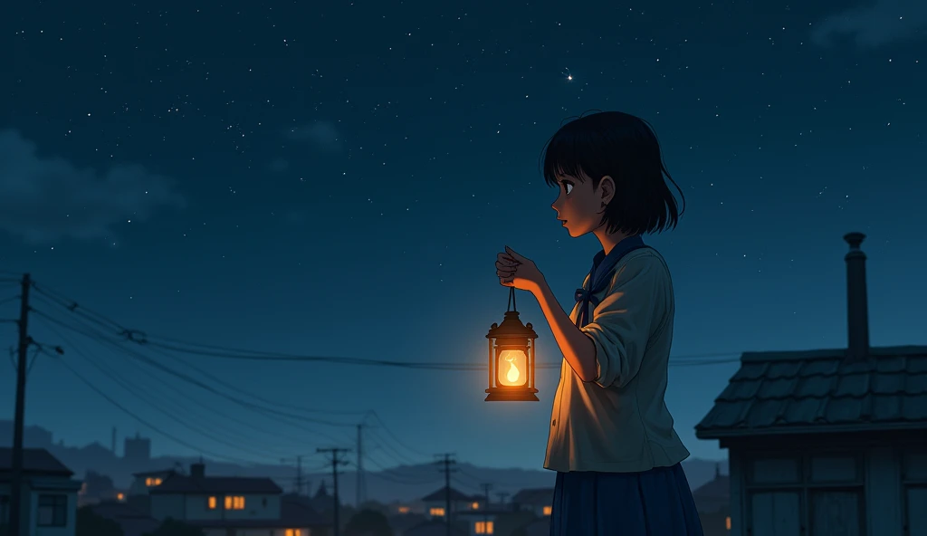 A silent midnight prayer Description ：Late Night， The girl is watching ...