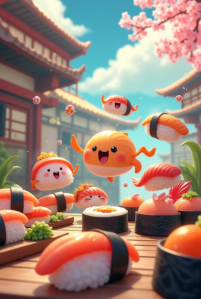 Animated sushi - SeaArt AI