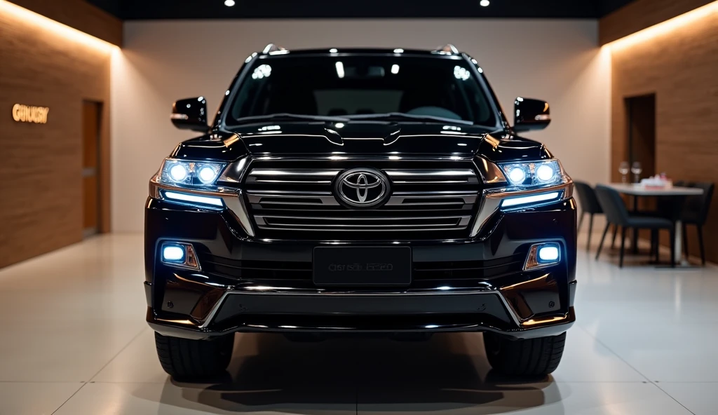 The image depicts the front view of 2025 Toyota land cruiser limousine ...