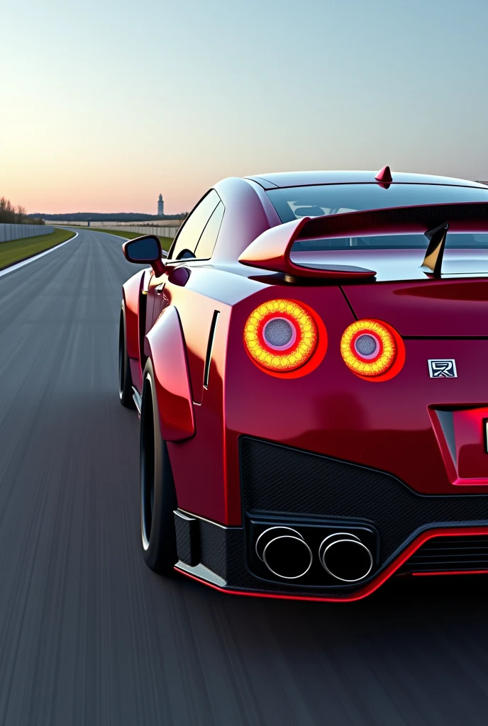 GT-R R35 nismo 4K wallpaper whole back view with flames from the ...
