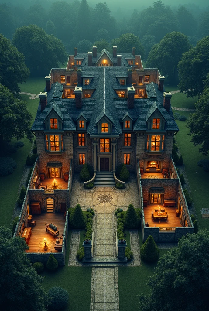 Map: The mansion will be divided into different rooms such as the ...