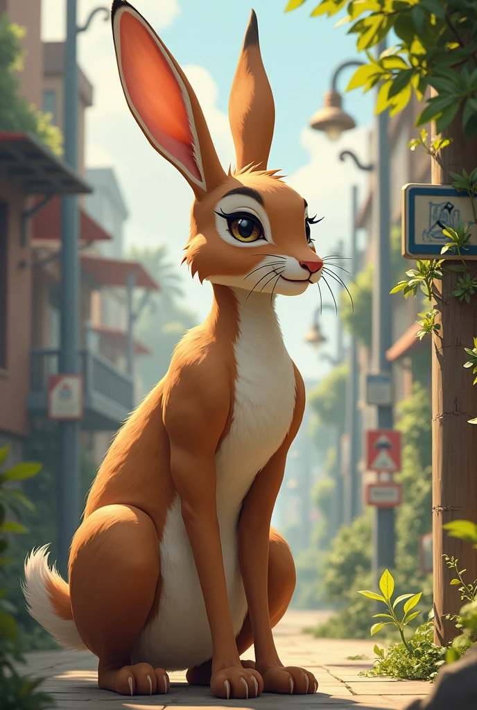 Beastars oc, maker, hare, female, hare, brown, anthropomorphic - SeaArt AI