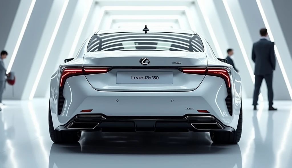 "back view view" its large detailed grille in shiny "white" - SeaArt AI