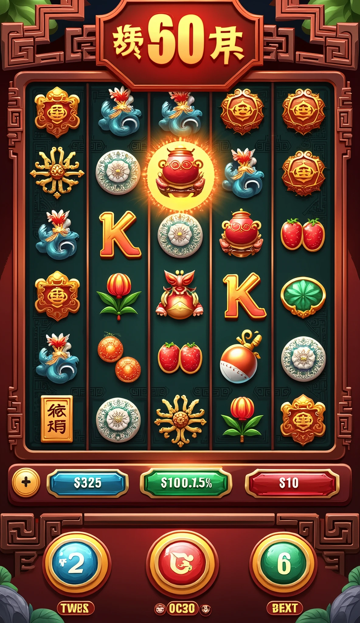 A slot machine with a lot of symbols on it - SeaArt AI