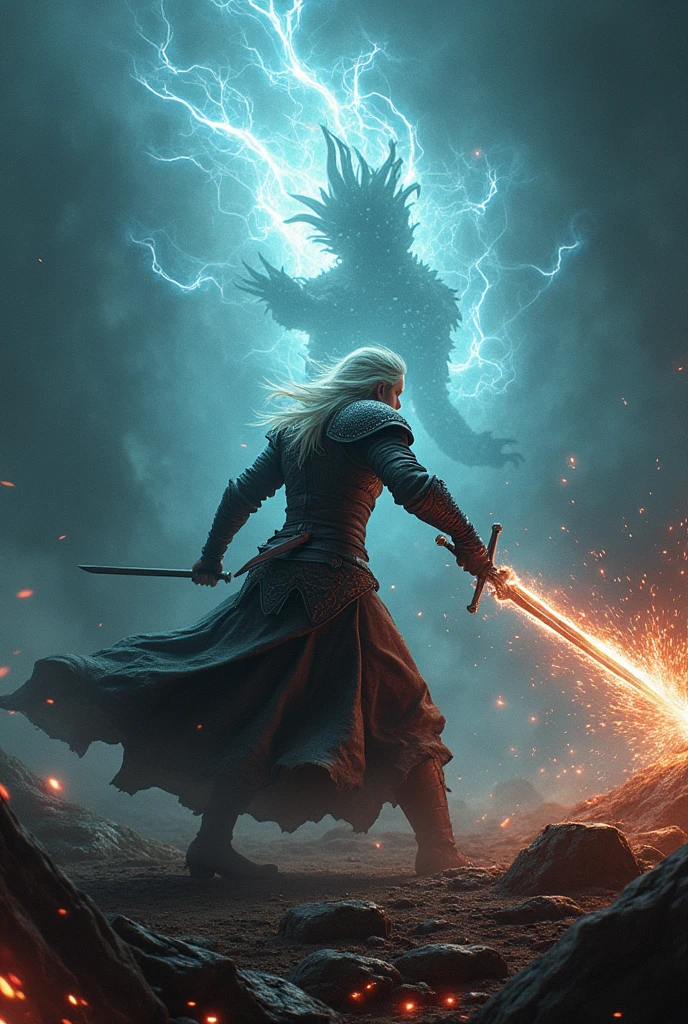 Very epic scene from Ciri ,from the Witcher,fantasy, dynamic lighting ...
