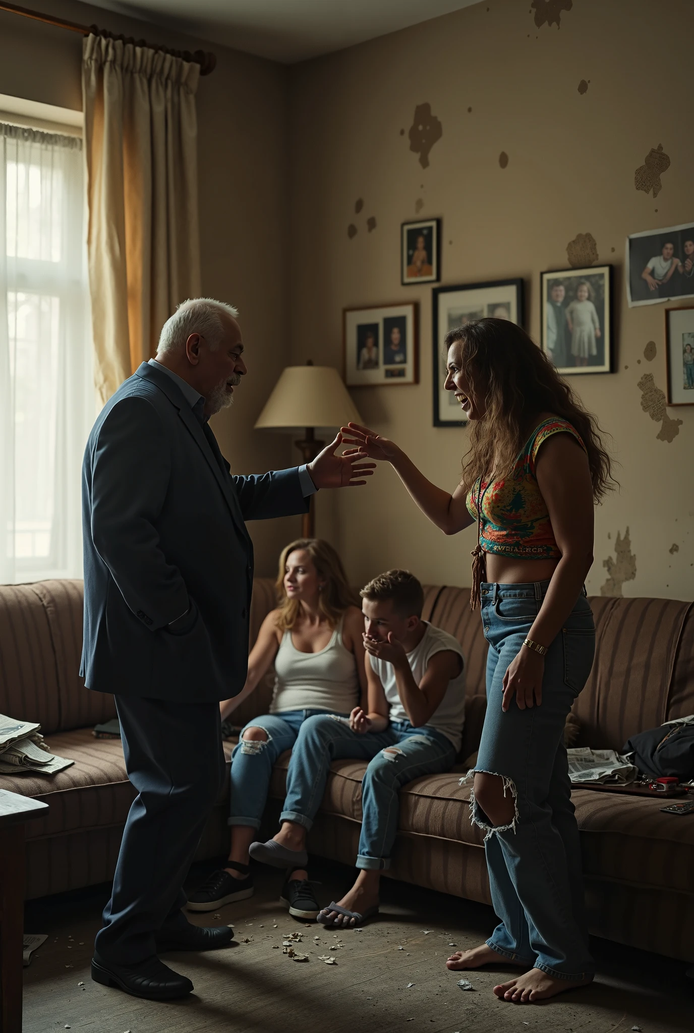 They are all having a good time together in the living room - SeaArt AI