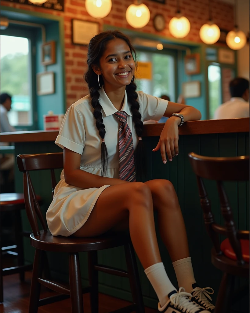 Cinematic view, photo realistic image, Sri Lankan school girl tanasha ...
