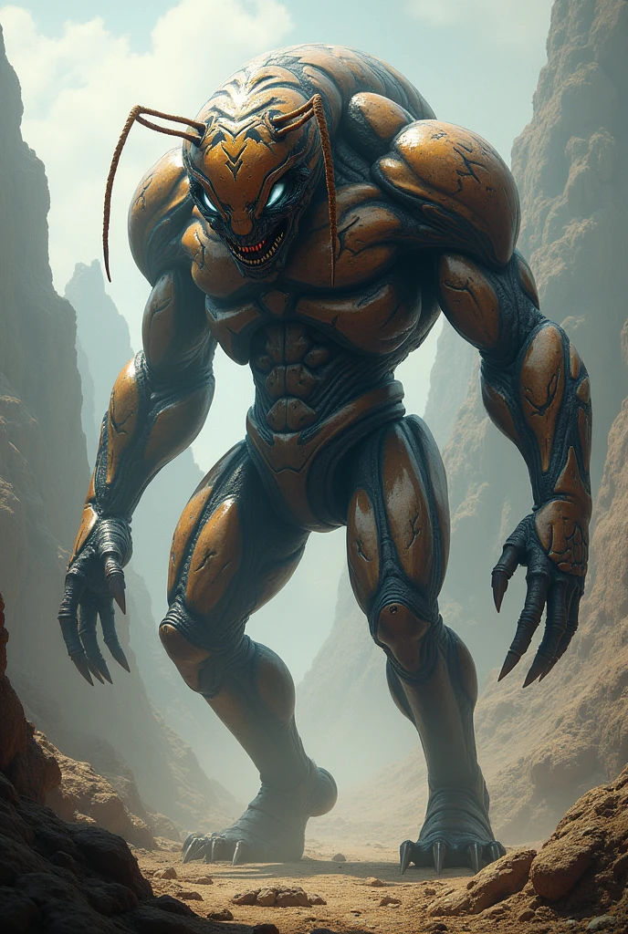 Ormiga with body human and musculoso well giant - SeaArt AI