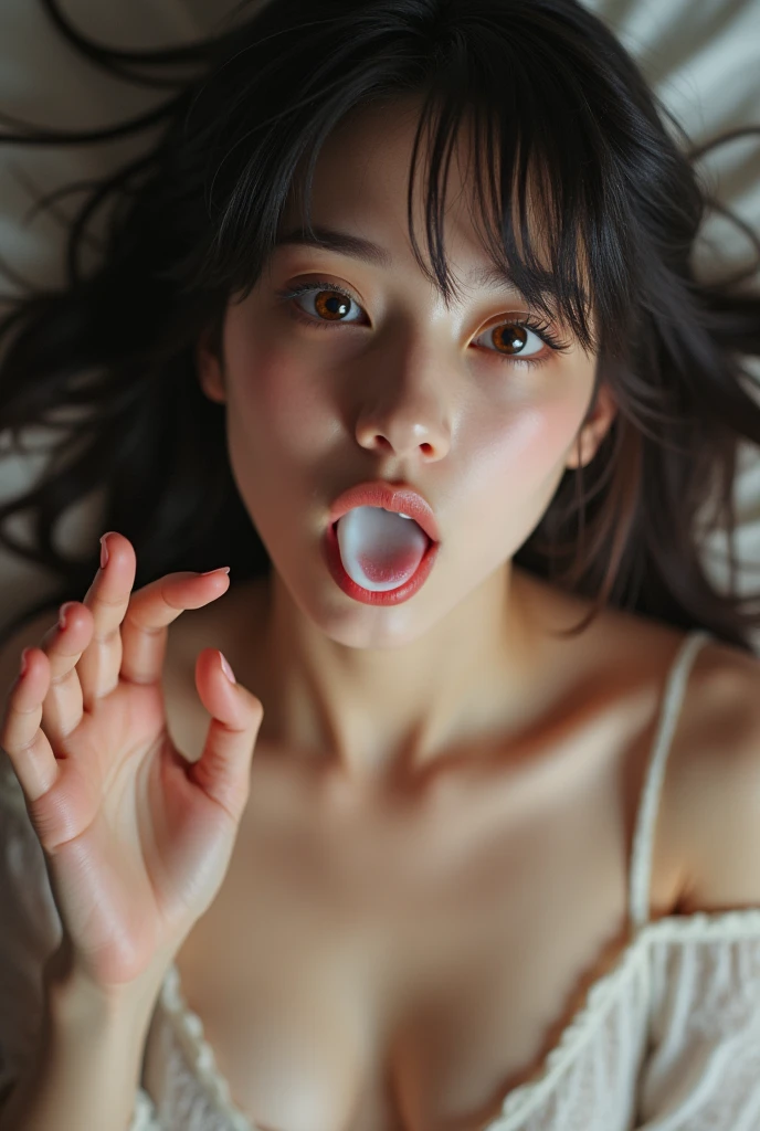 (Realism), Live-Action, Real, sensual facial expression, mouth open - SeaArt AI