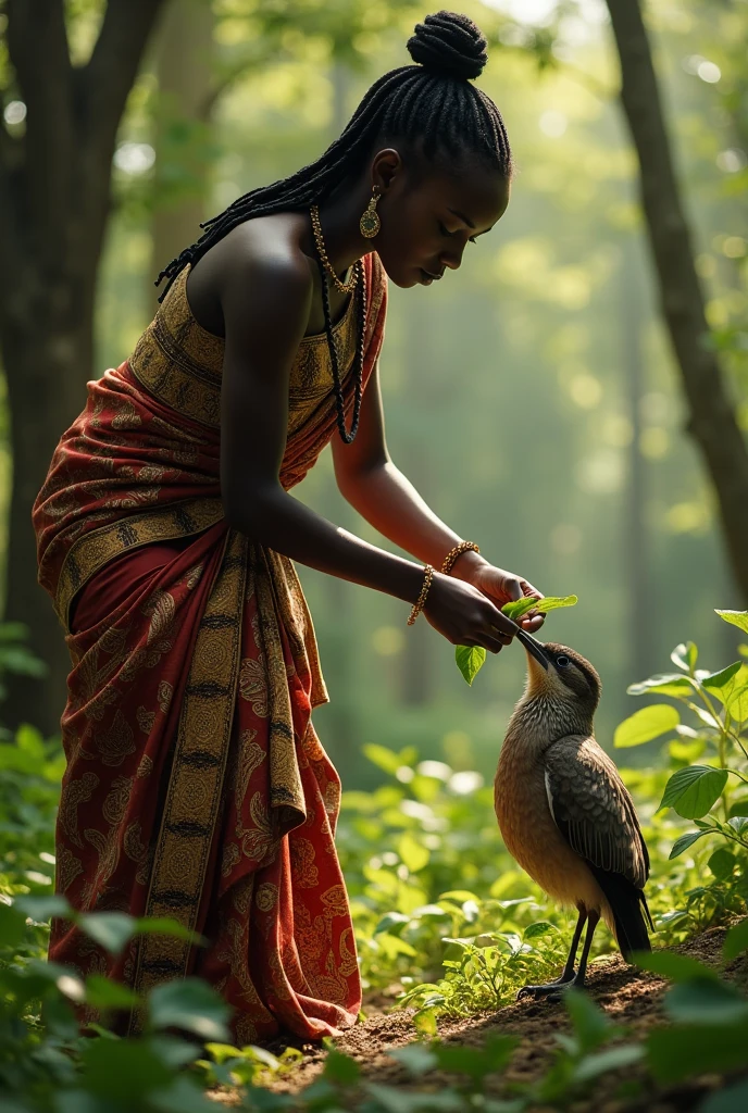 Generate an African beautiful damsel dressed in a traditional African ...