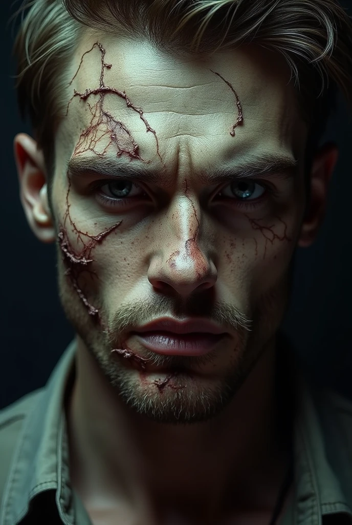 *As V's mask came undone, his face was revealed to you, the full extent ...