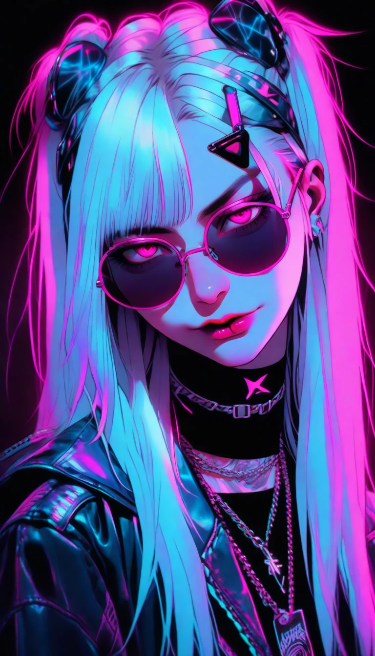 Jinx,One woman, 20 years old,cool rockstar,long assumetric hair - SeaArt AI