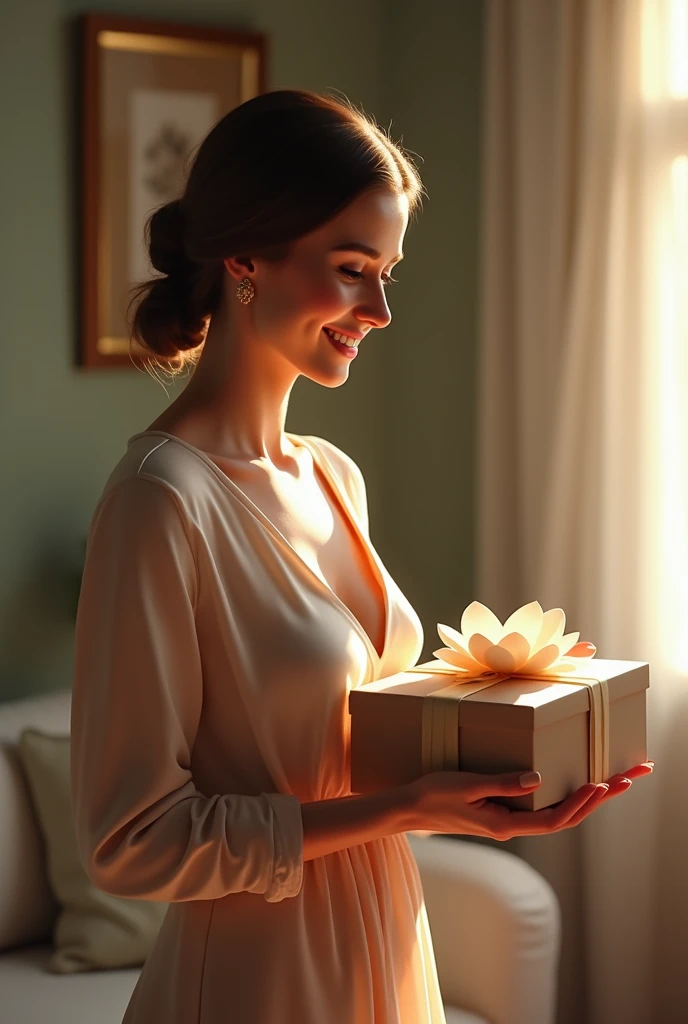 Better a woman taking a gift in the foreground - SeaArt AI