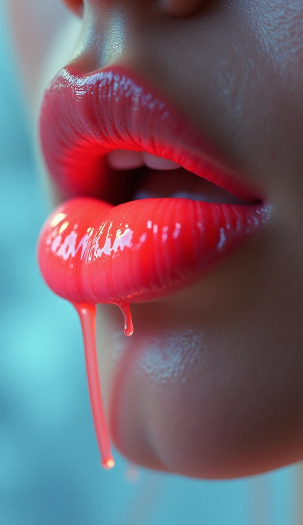 Luscious feminine lips, close-up ,realistic, unreal with colorful ...