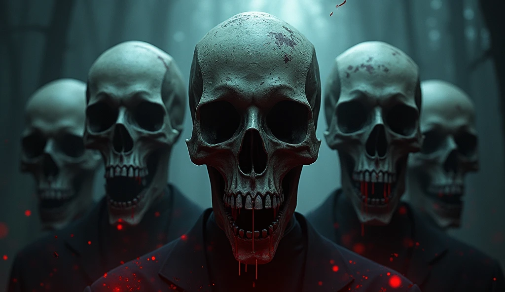 "Design a horror-themed banner that features a dark, scary aesthetic ...