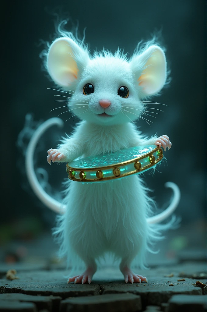 Ghost mouse playing the tambourine - SeaArt AI