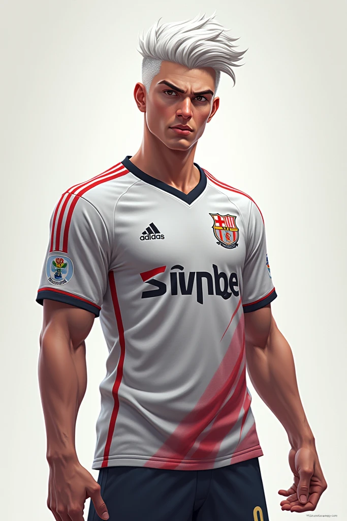 Create an image of for game profile , with a white-haired player theme ...