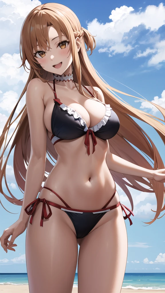 Masterpiece, best quality, highres, aaasuna, long hair, brown hair ...