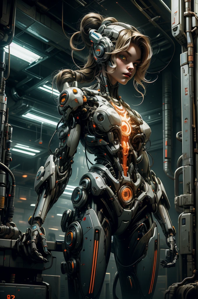 A woman with glowing eyes and a futuristic headpiece, glados - SeaArt AI