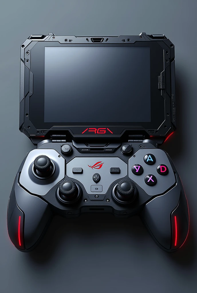 A handheld game console with 7.5 inch display, controllers look like a ...